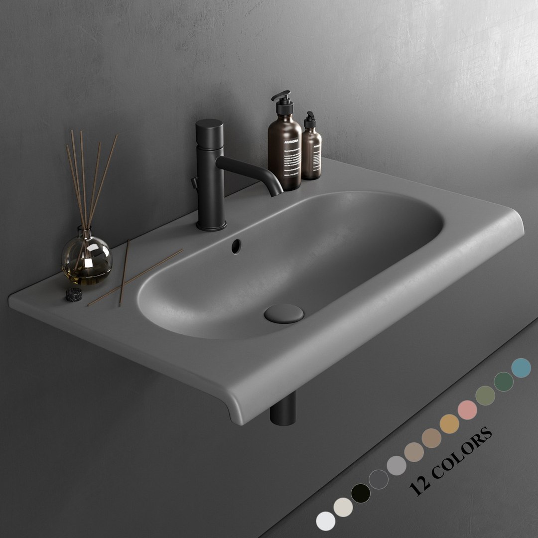 Fluid Wall-mounted Washbasin 3D Model - TurboSquid 1284954
