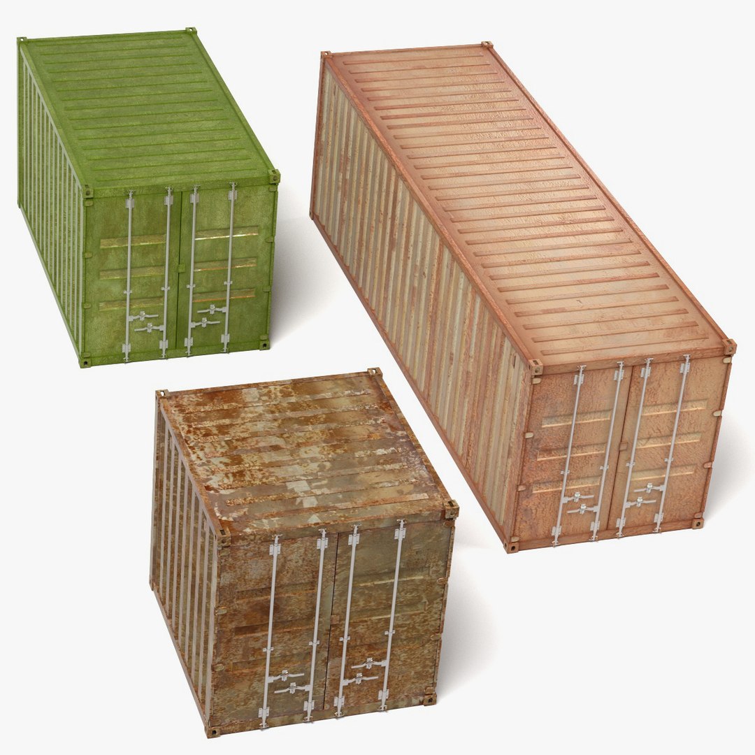 3d Model Rusty Containers