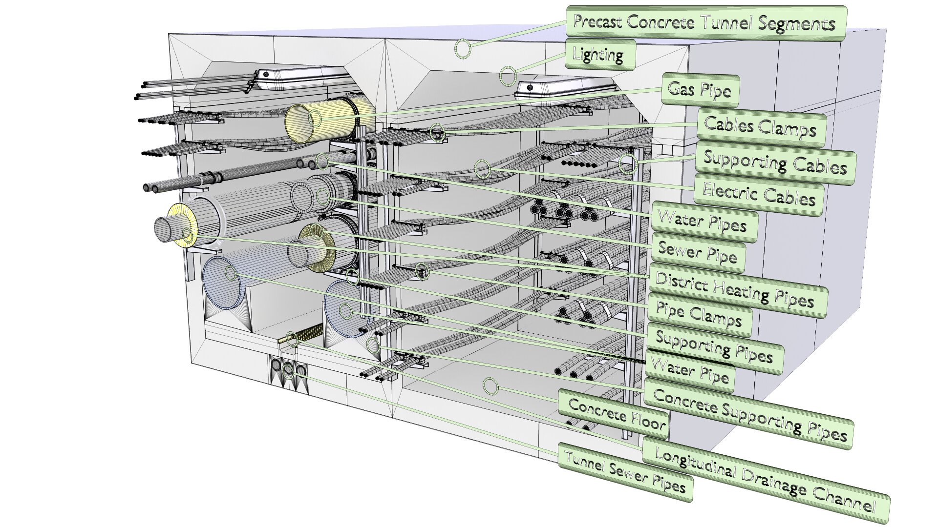 Communications Underground Utility Tunnel Network 28 3D - TurboSquid ...