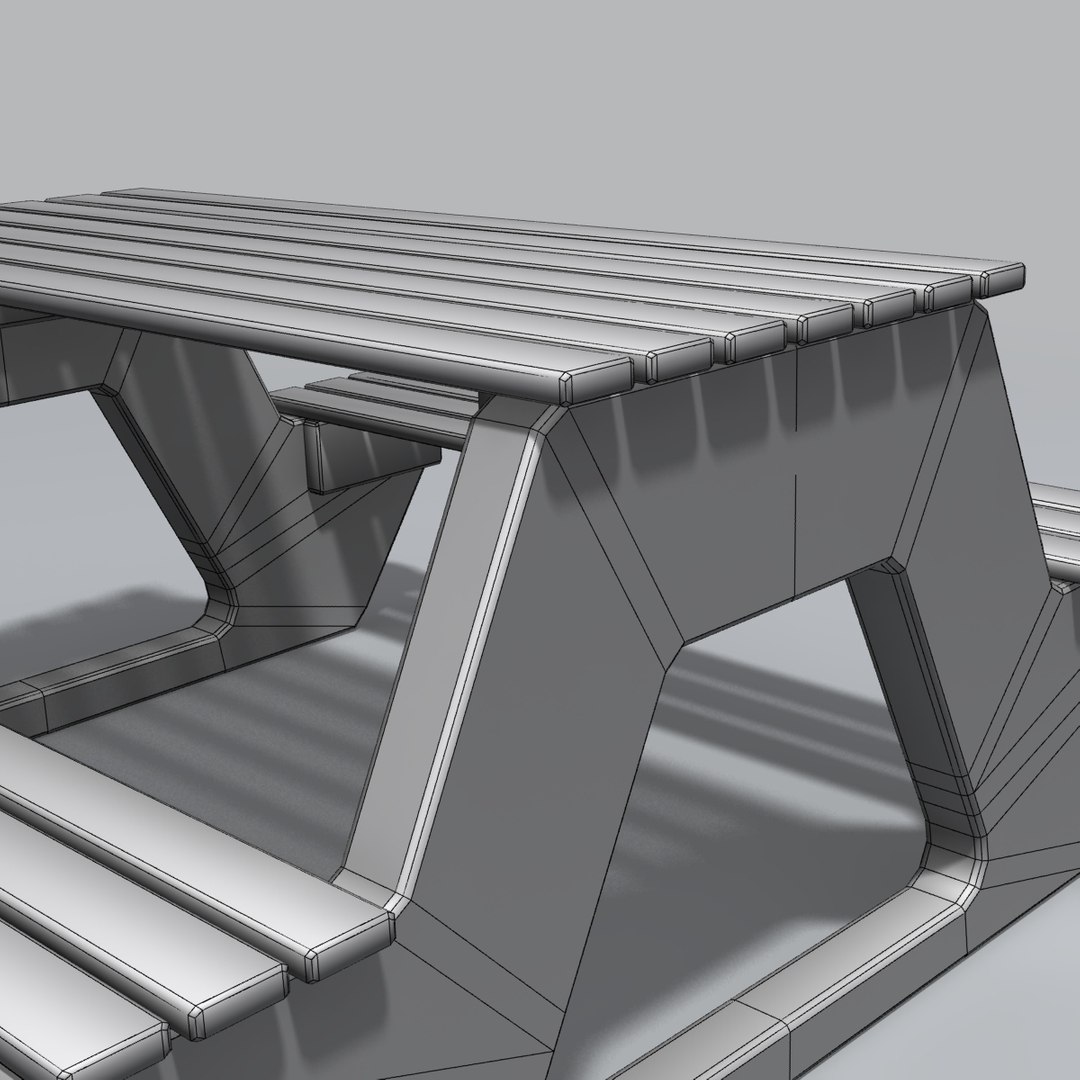 Park Picnic Bench 3d Model