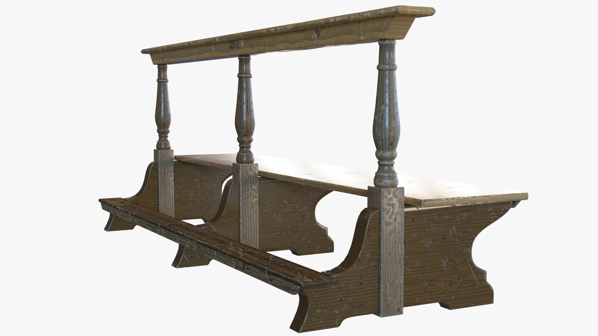 3D Church Pew Model - TurboSquid 2117357