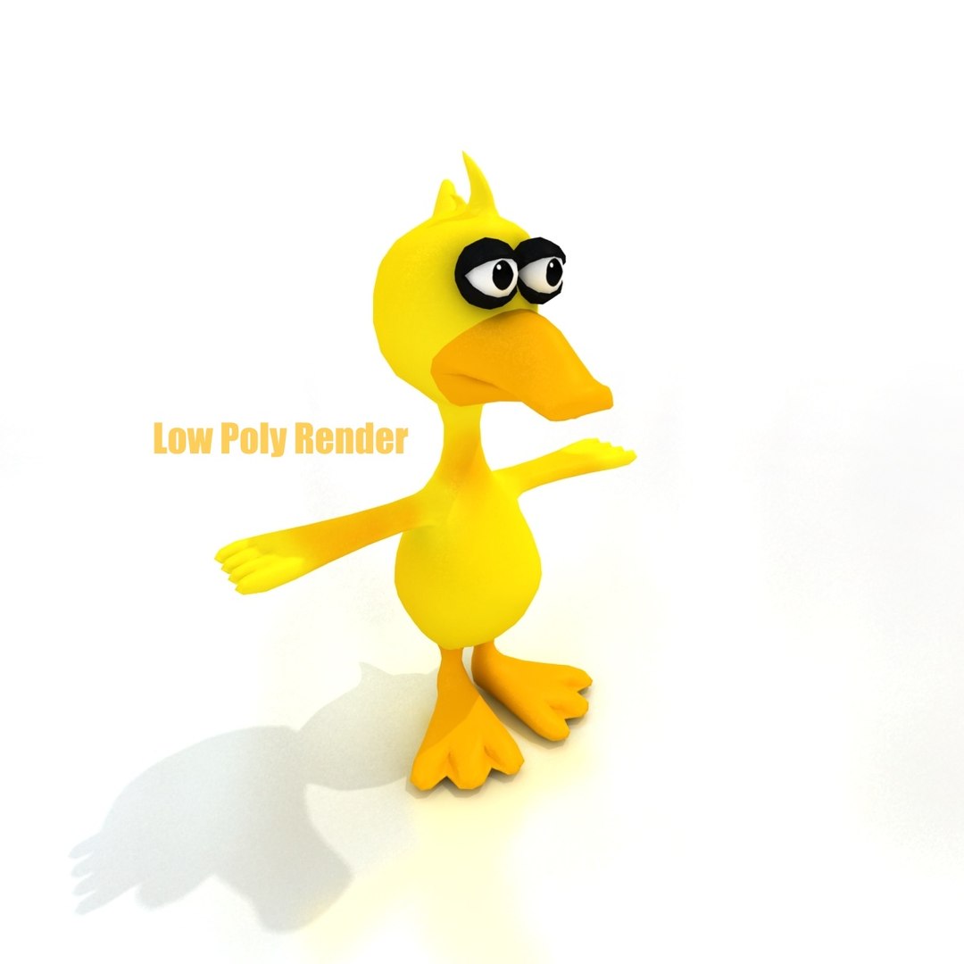 3ds Cartoon Duck Rigged Animals