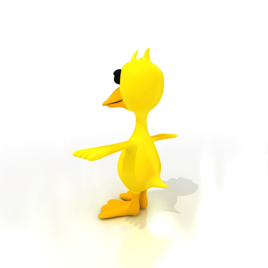 3ds Cartoon Duck Rigged Animals