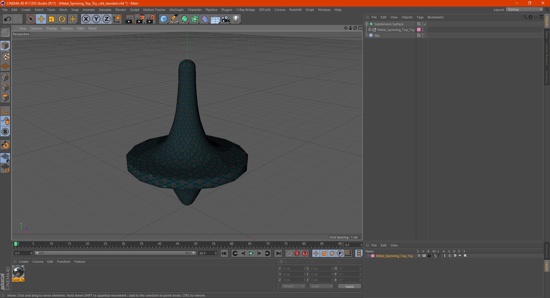 Metal Spinning Top Toy 3D model - TurboSquid 1782456