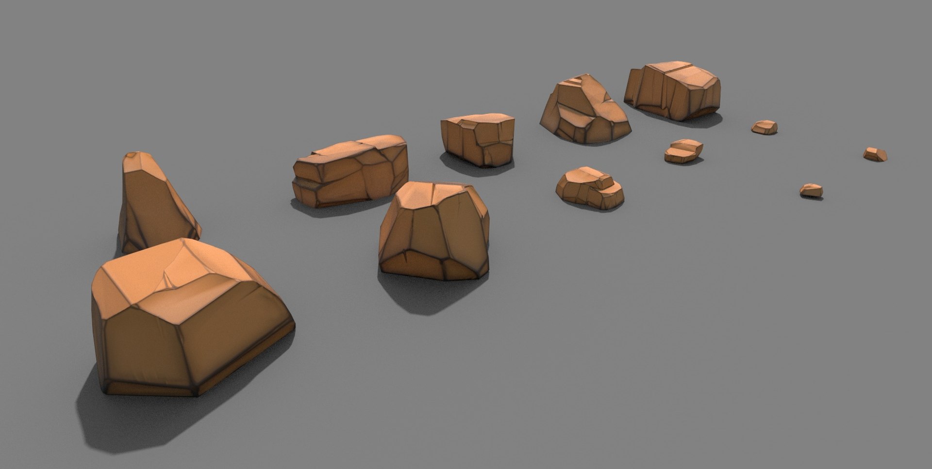 3D Cartoon Rock Styled Set Model - TurboSquid 1486876