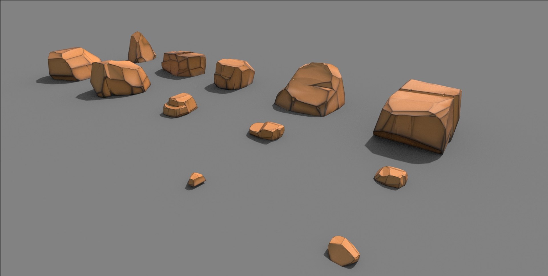 3D Cartoon Rock Styled Set Model - TurboSquid 1486876