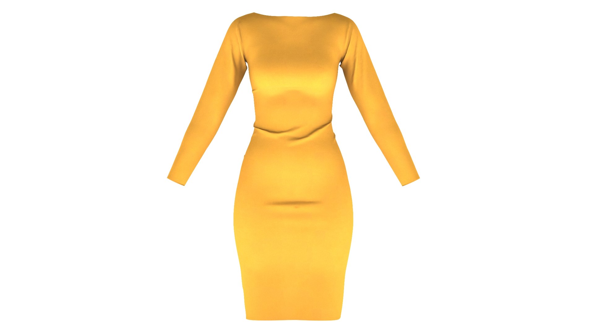 Woman Dress 01 Yellow 3D Model - TurboSquid 2132110