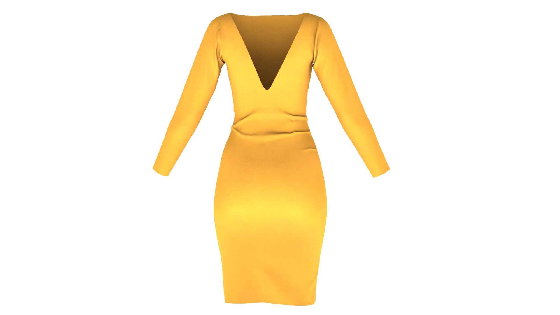Woman Dress 01 Yellow 3D Model - TurboSquid 2132110