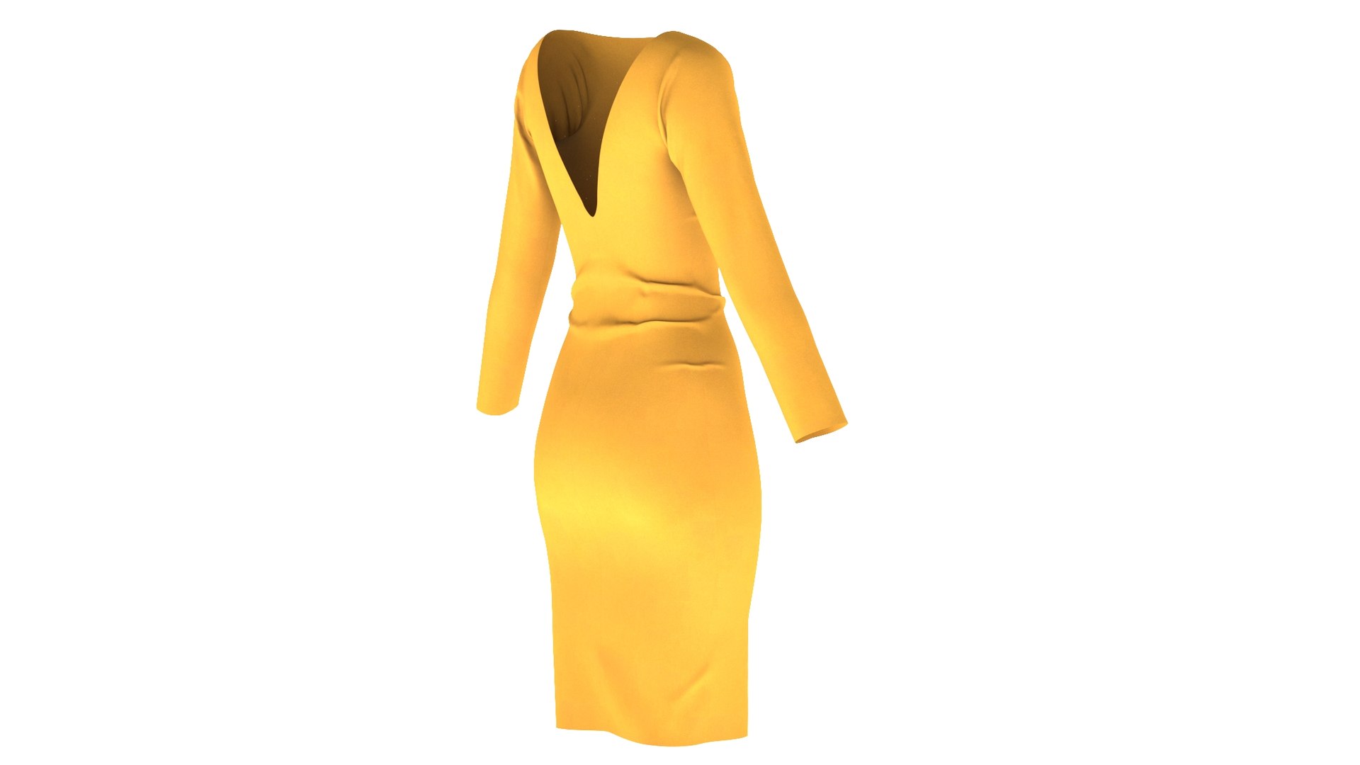 Woman Dress 01 Yellow 3D Model - TurboSquid 2132110