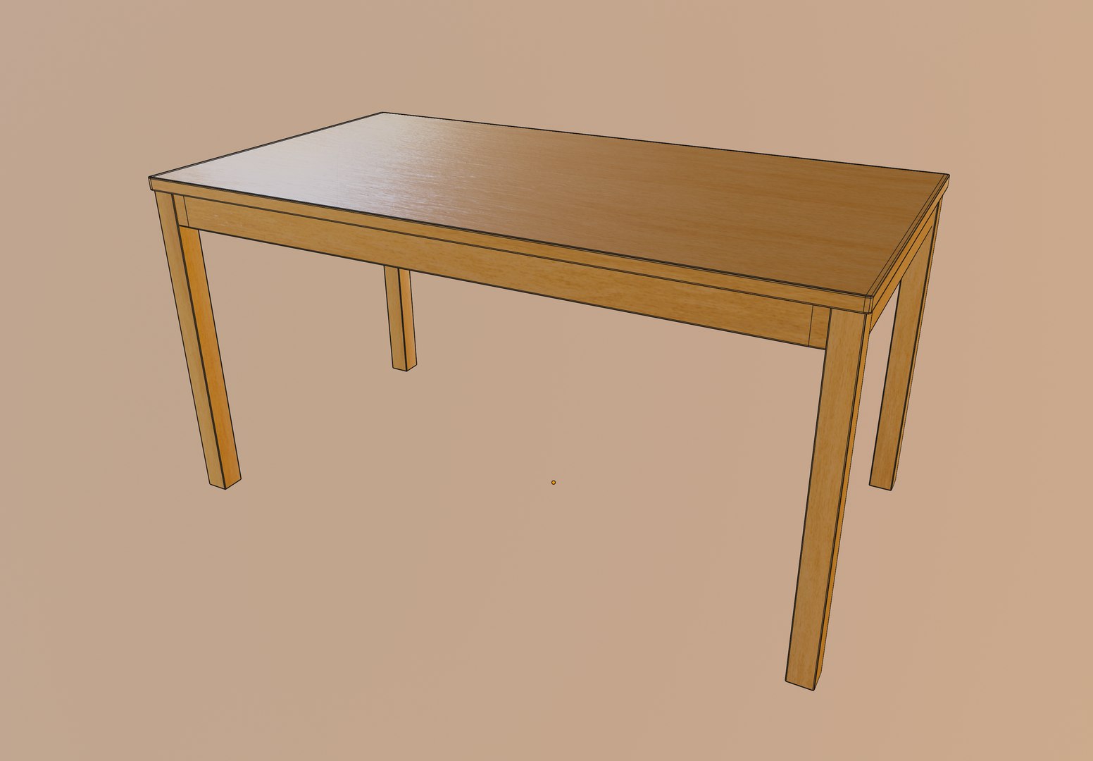 Orange Table 3D Model - TurboSquid 1481713