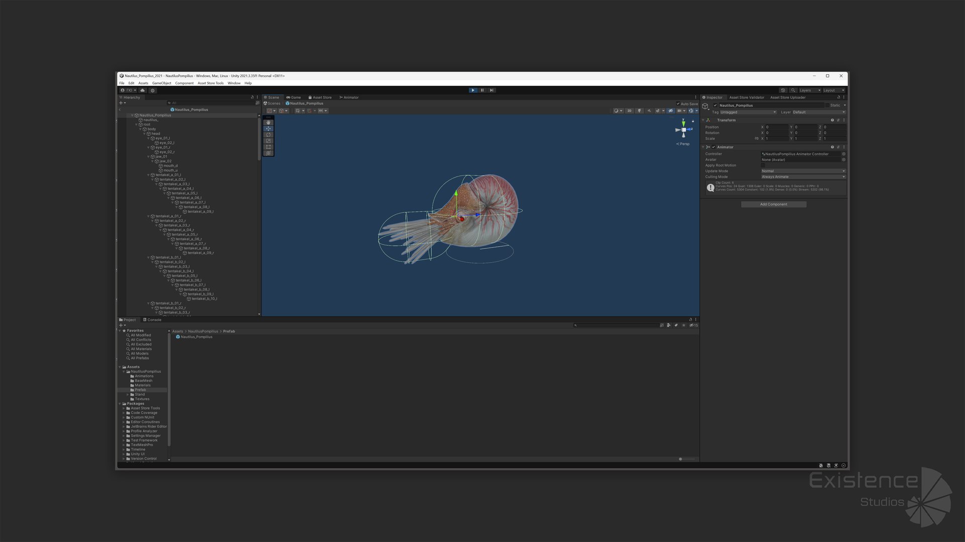 Nautilus Pompilius - Shell Mollusk - Underwater Tentacles - 44 3D Model ...