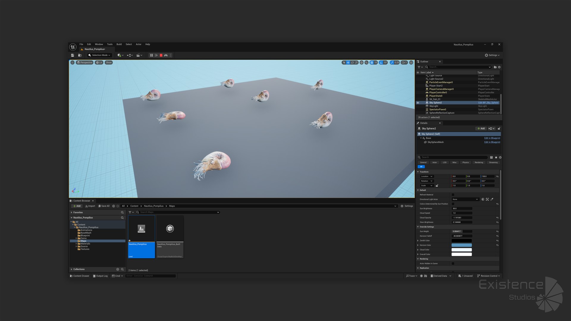 Nautilus Pompilius - Shell Mollusk - Underwater Tentacles - 44 3D Model ...