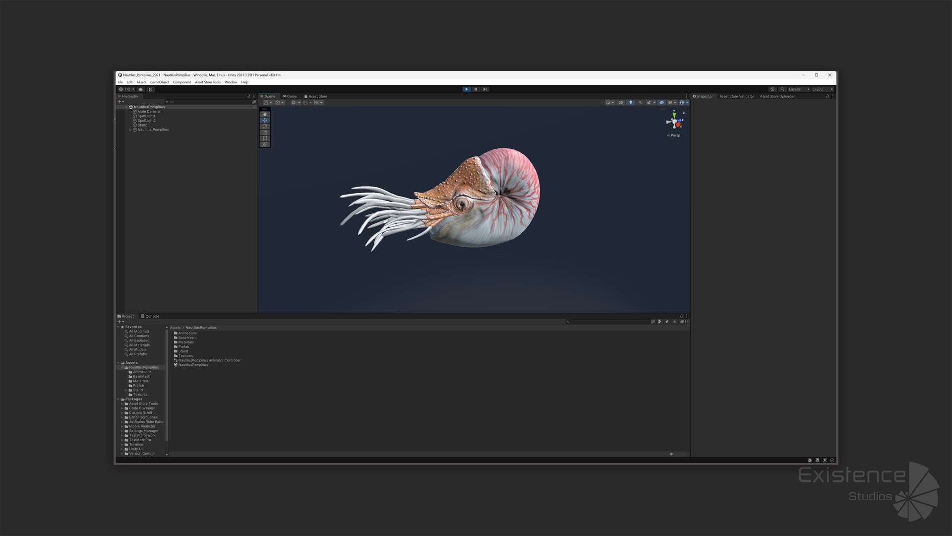 Nautilus Pompilius - Shell Mollusk - Underwater Tentacles - 44 3D Model ...