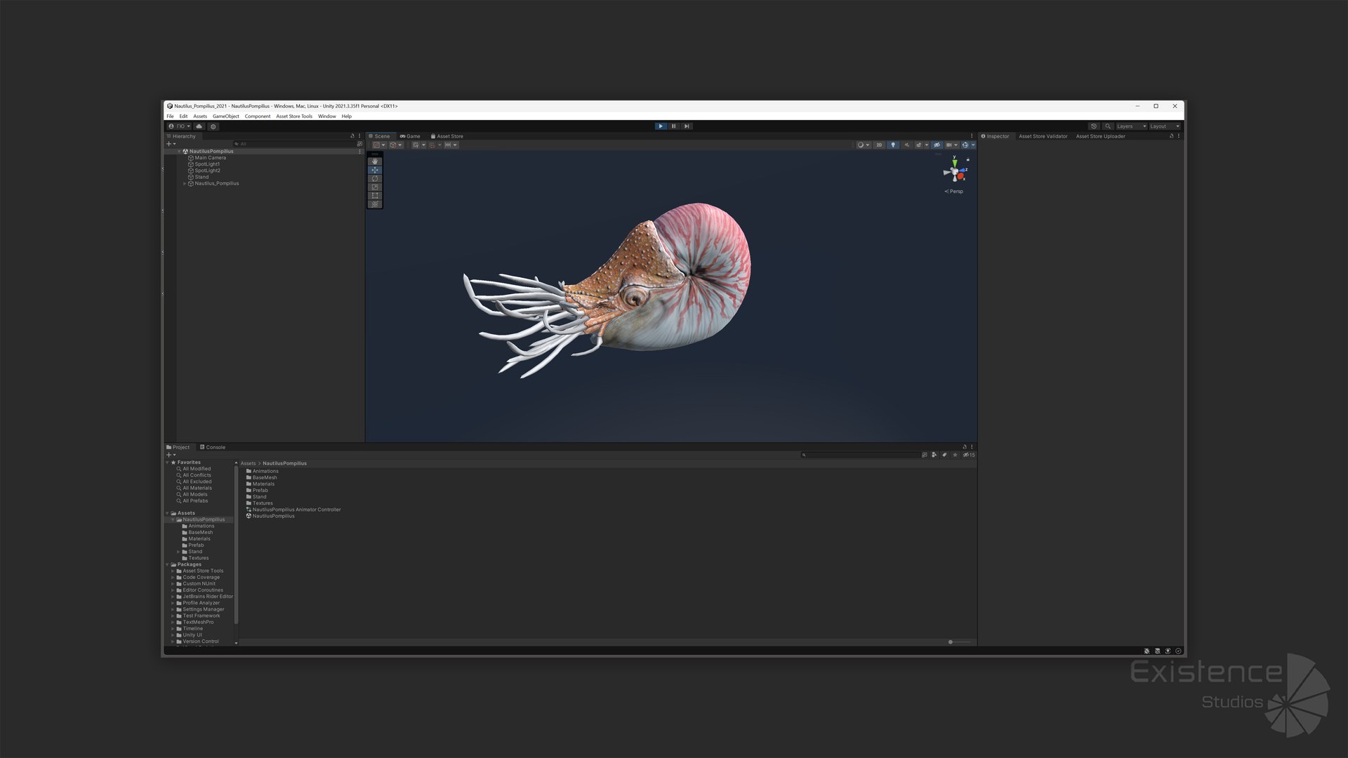 Nautilus Pompilius - Shell Mollusk - Underwater Tentacles - 44 3D Model ...