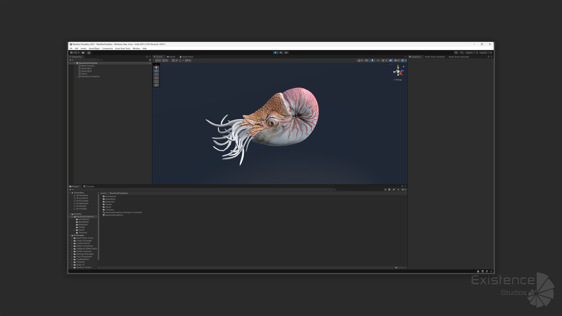 Nautilus Pompilius - Shell Mollusk - Underwater Tentacles - 44 3D Model ...