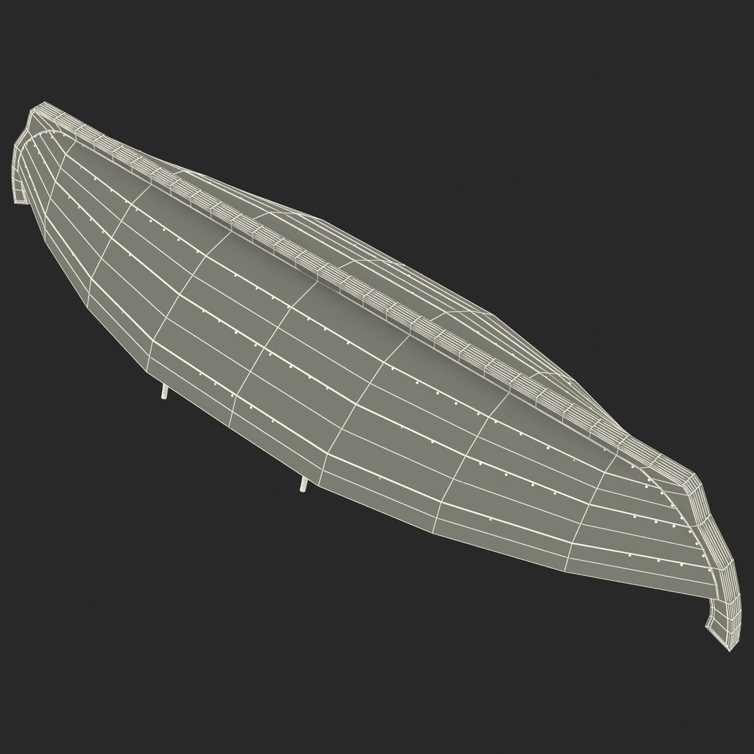 3d rowboat modeled model