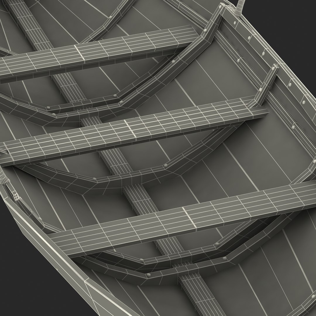 3d rowboat modeled model