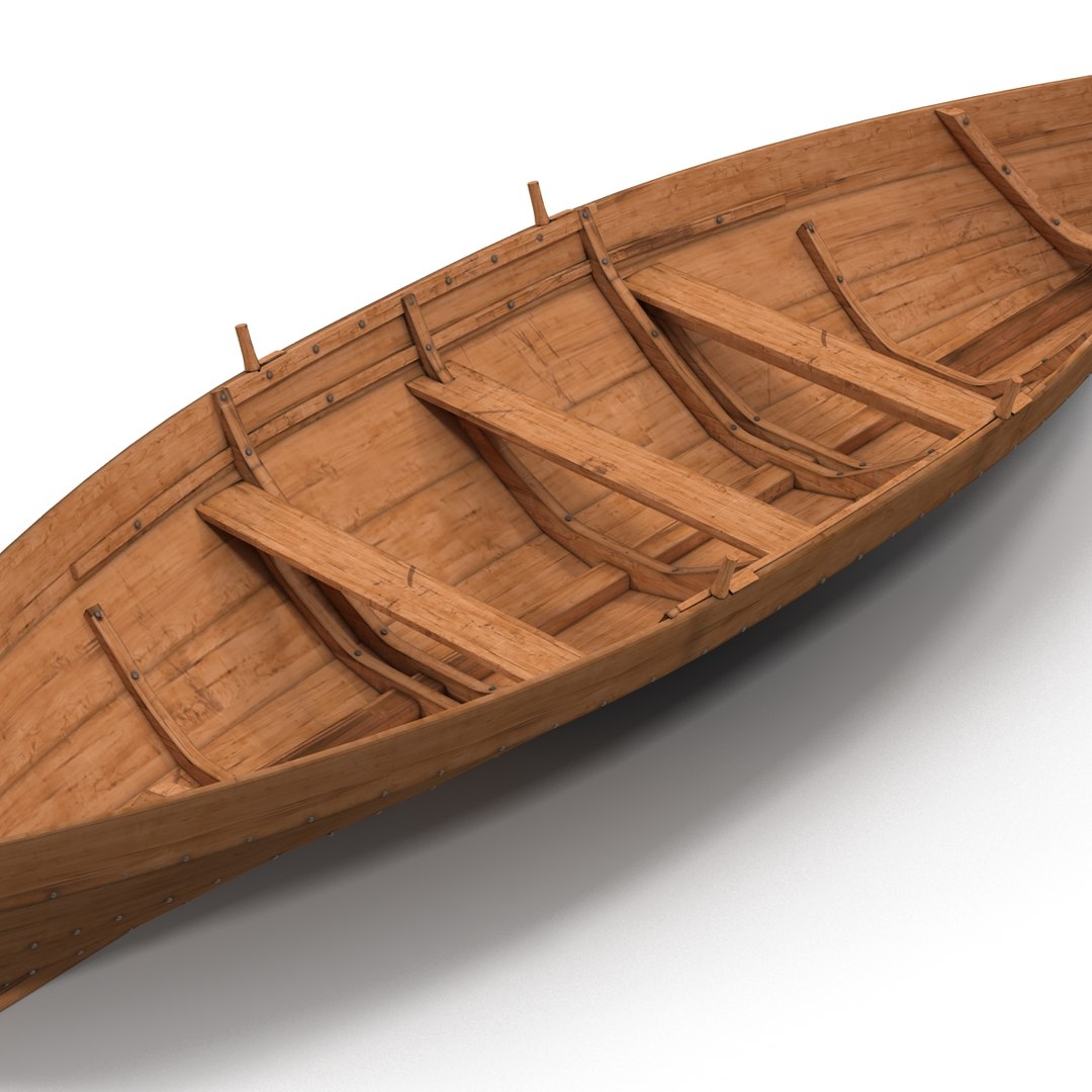 3d rowboat modeled model