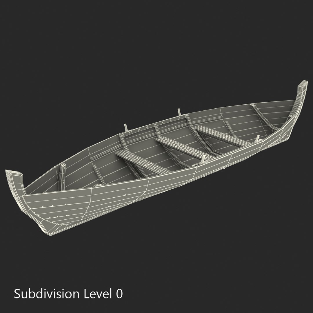 3d rowboat modeled model