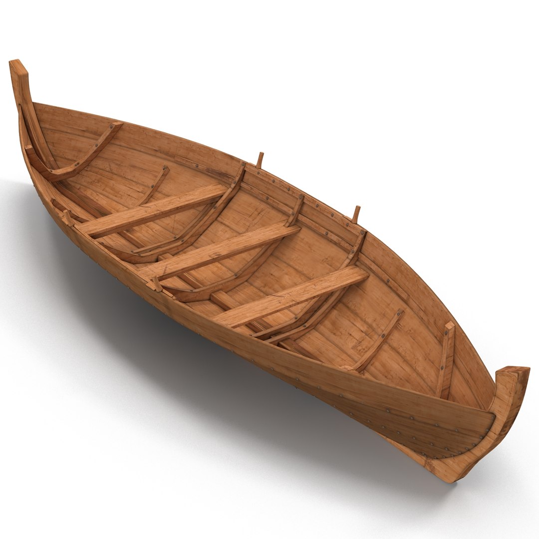 3d rowboat modeled model