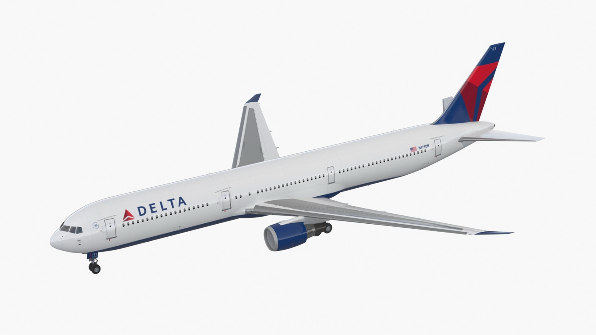 Delta Air Lines Boeing 767-400 With Cabin And Doors Model - TurboSquid ...