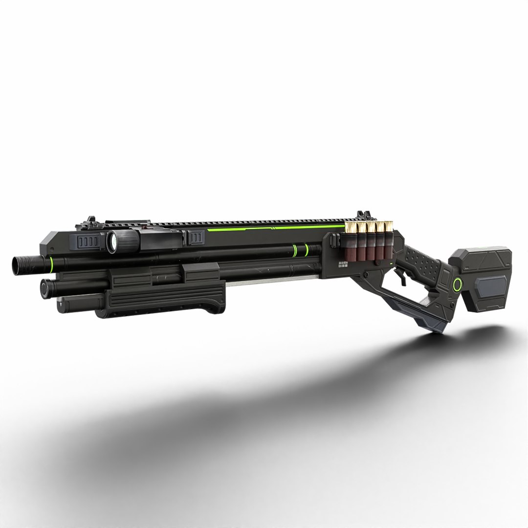 Low-Poly Sci-Fi Bullpup Rifle Futuristic Energy Weapon With Tactical ...