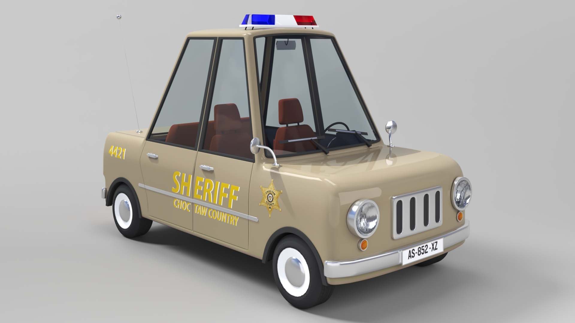 3D Model Brown 3D Police Sheriff Car - Model For Animation And Games ...