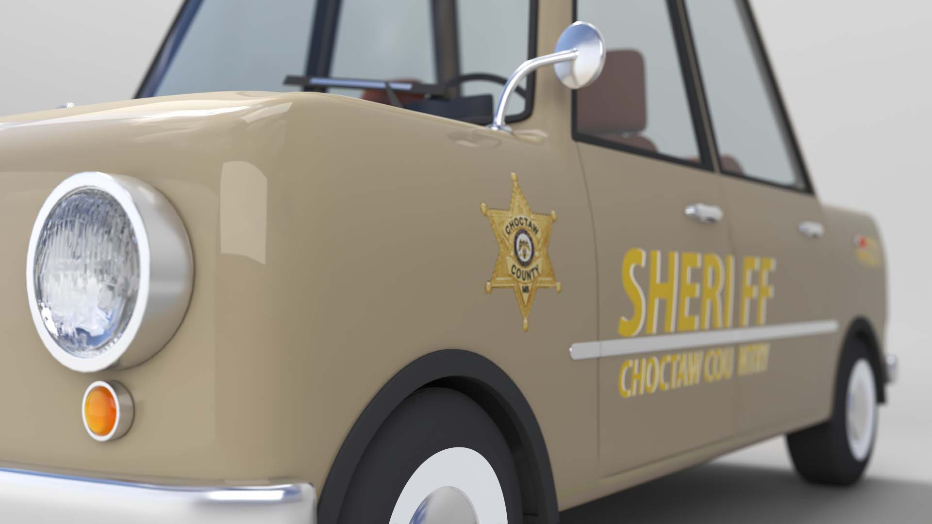 3D Model Brown 3D Police Sheriff Car - Model For Animation And Games ...