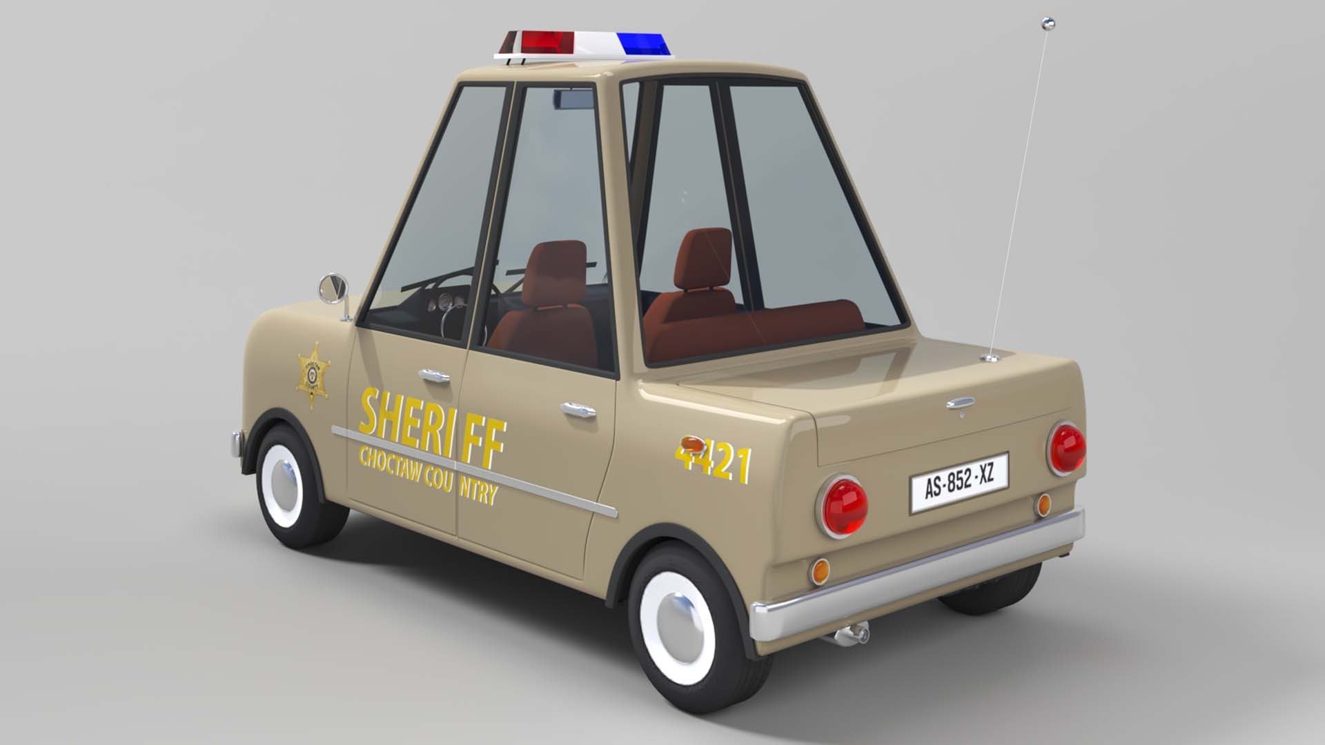 3D Model Brown 3D Police Sheriff Car - Model For Animation And Games ...