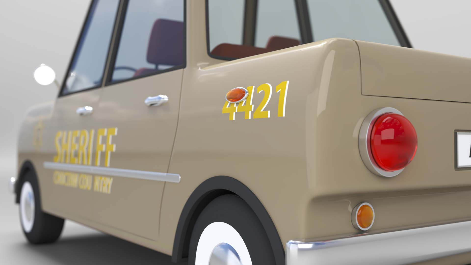 3D Model Brown 3D Police Sheriff Car - Model For Animation And Games ...