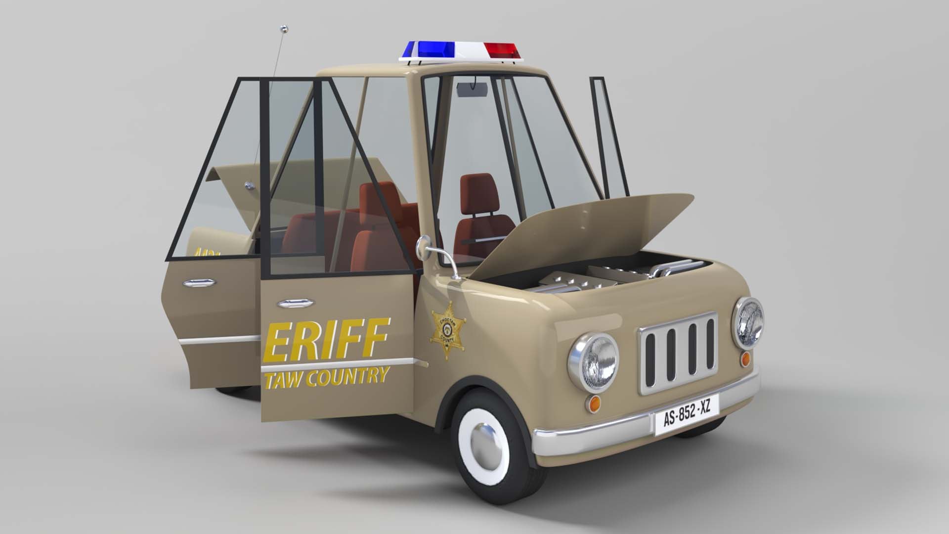 3D model Brown 3D Police Sheriff Car - Model for Animation and Games ...