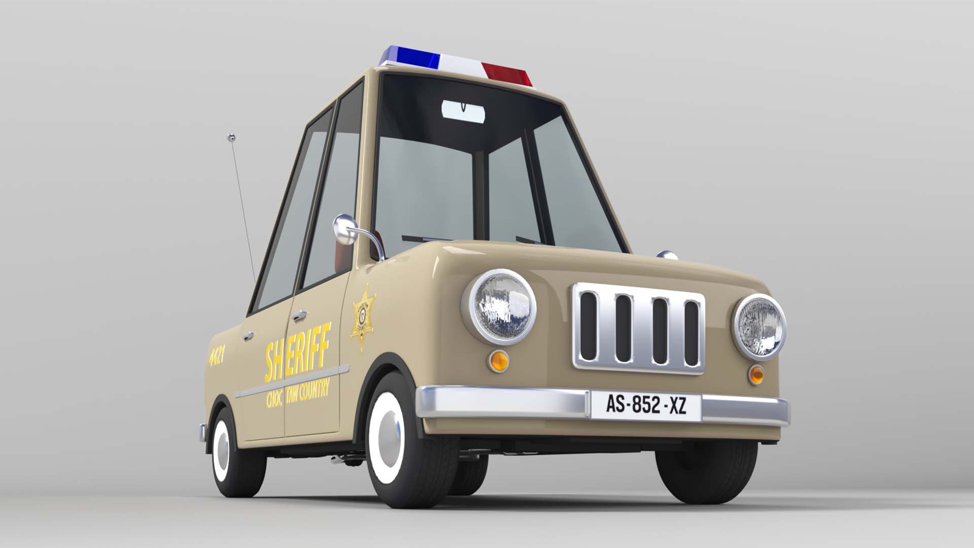 3D Model Brown 3D Police Sheriff Car - Model For Animation And Games ...