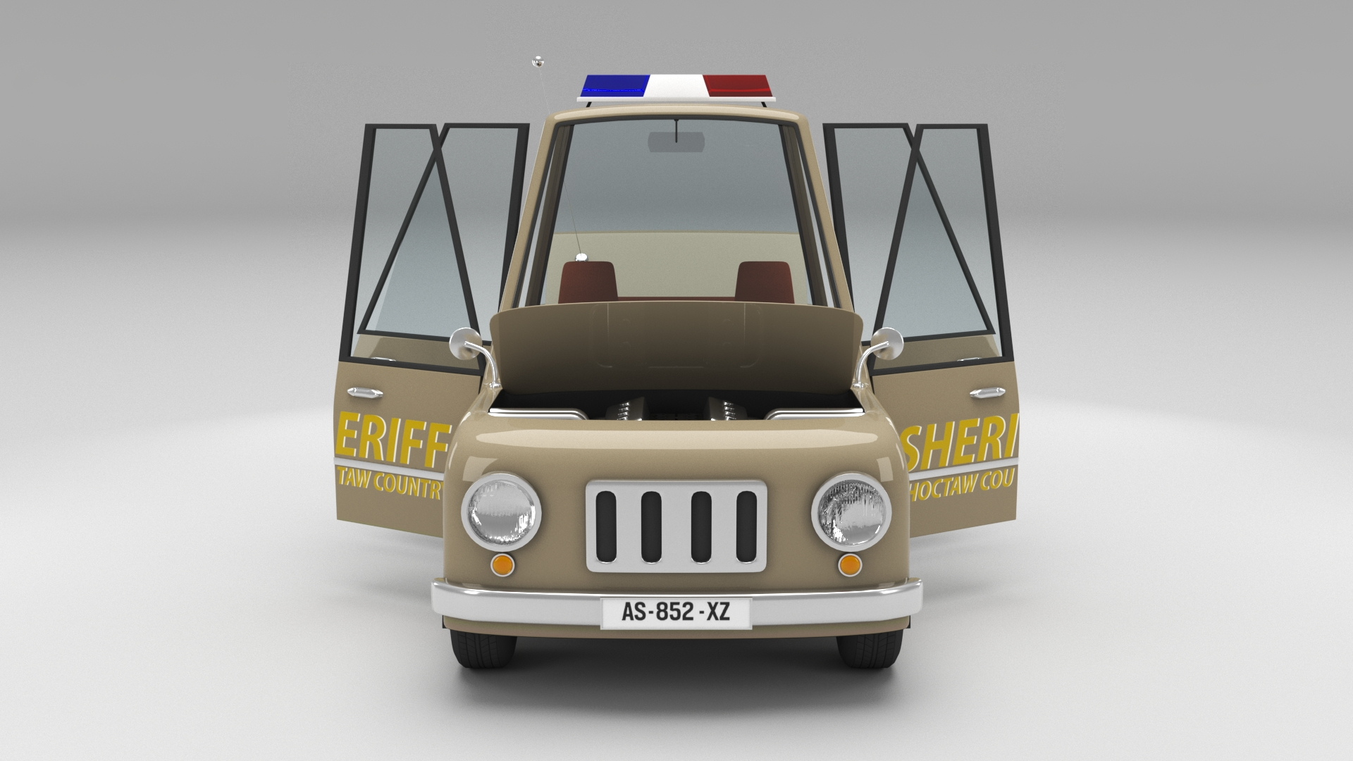 3D Model Brown 3D Police Sheriff Car - Model For Animation And Games ...