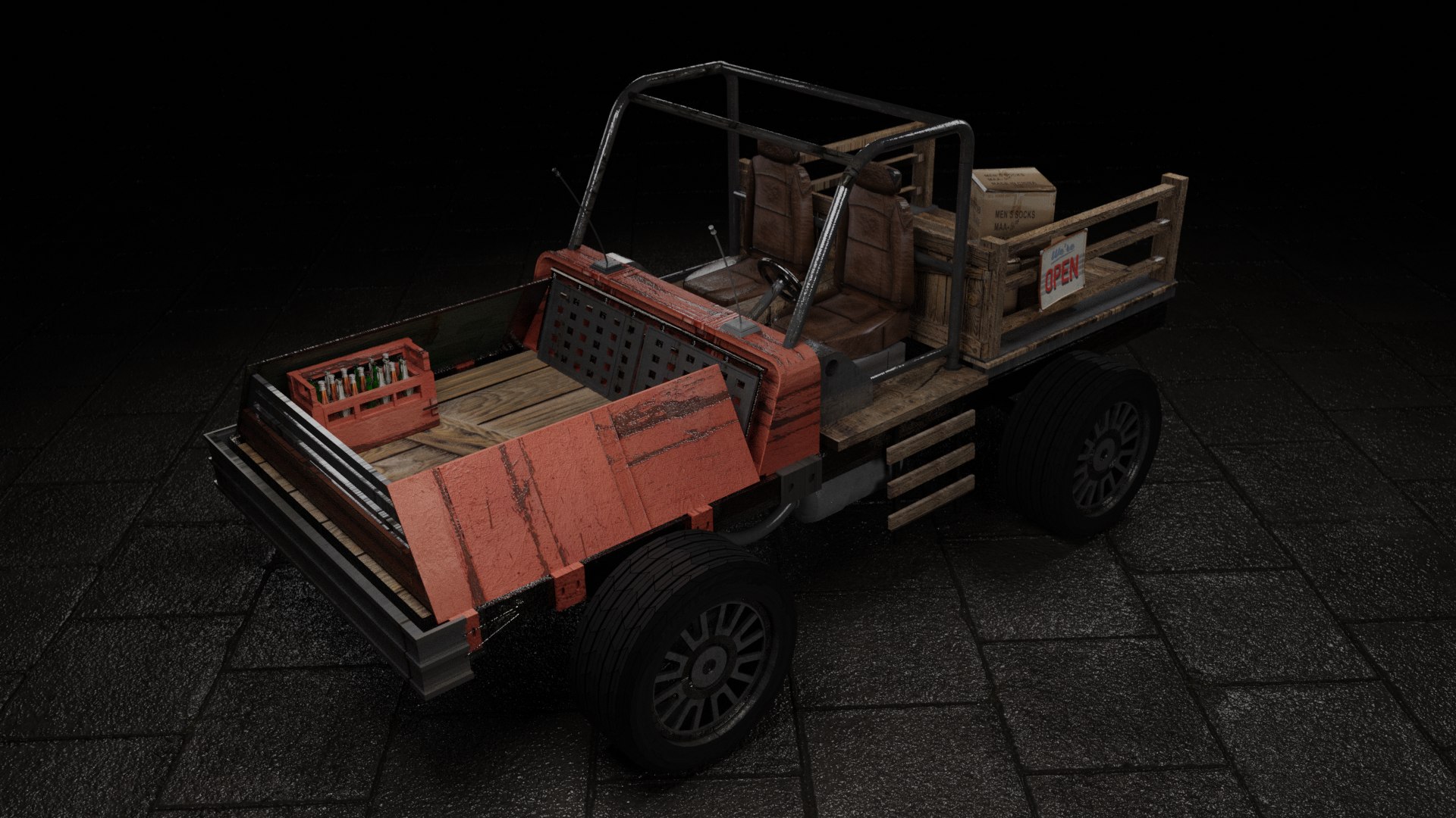 3D Old Rusted Mini Wagon Asset Model - TurboSquid 1844431