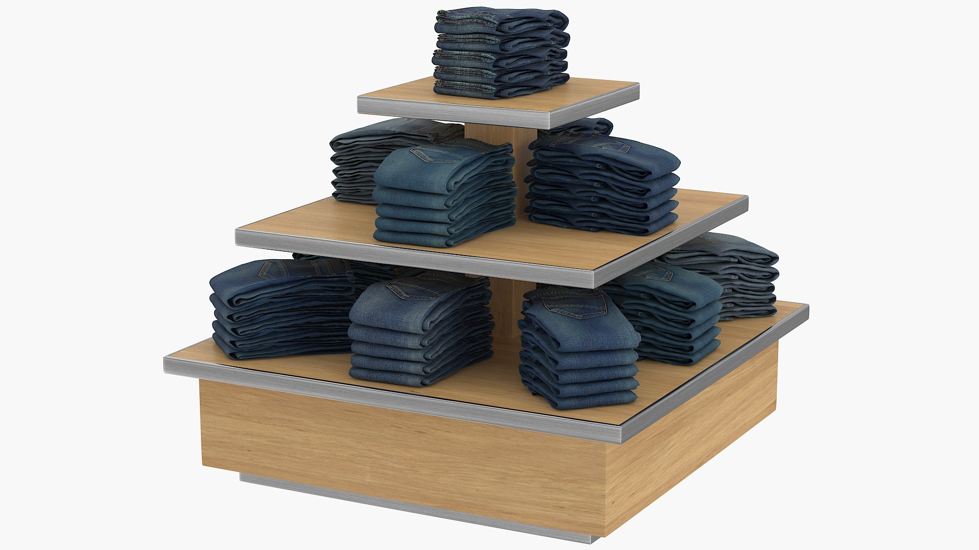 Jeans Pyramid Display 3 3D Model - TurboSquid 2009773
