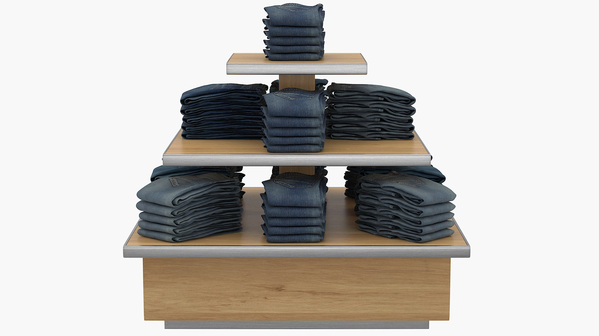 Jeans Pyramid Display 3 3D Model - TurboSquid 2009773