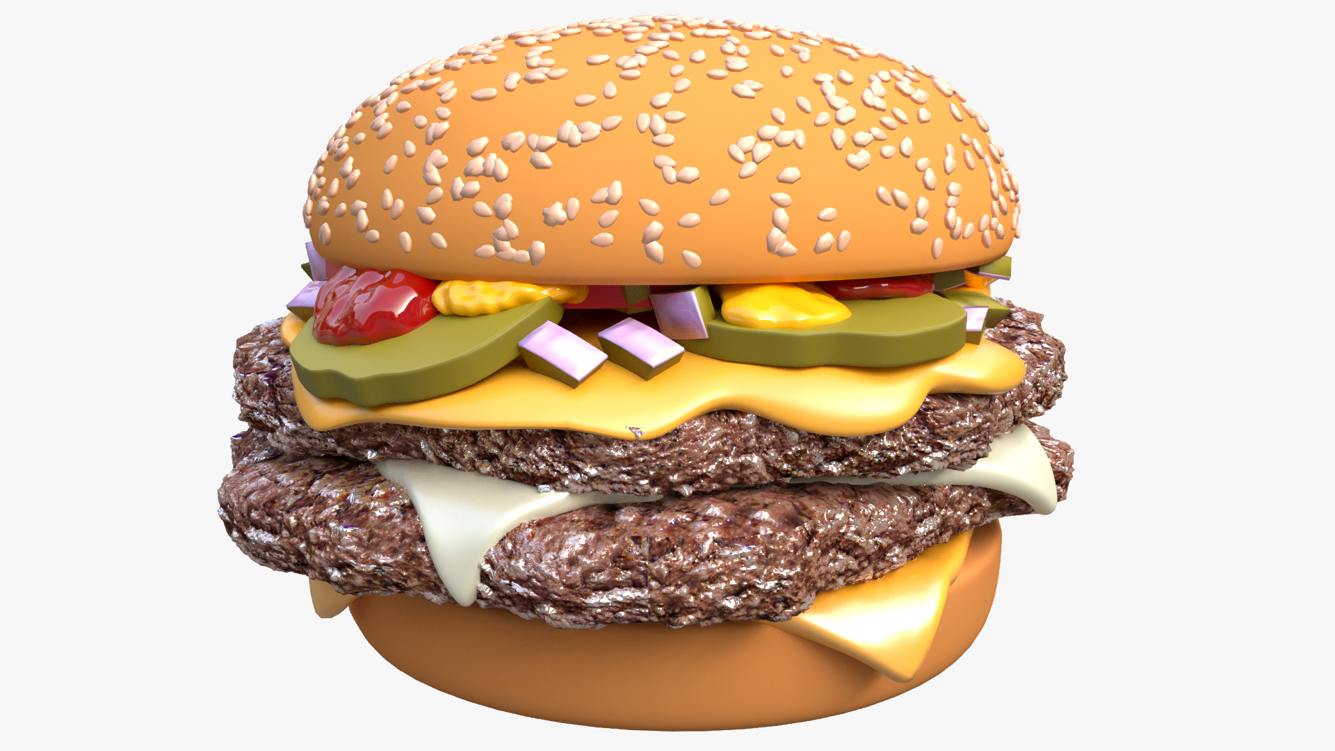 Burger Food Hamburger 3D Model - TurboSquid 1663049