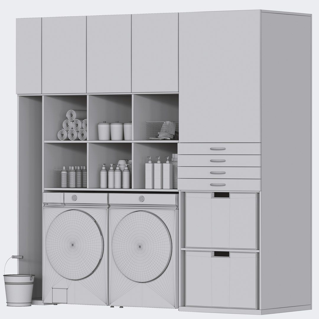 Laundry Room Set 01 3D Model - TurboSquid 1972050