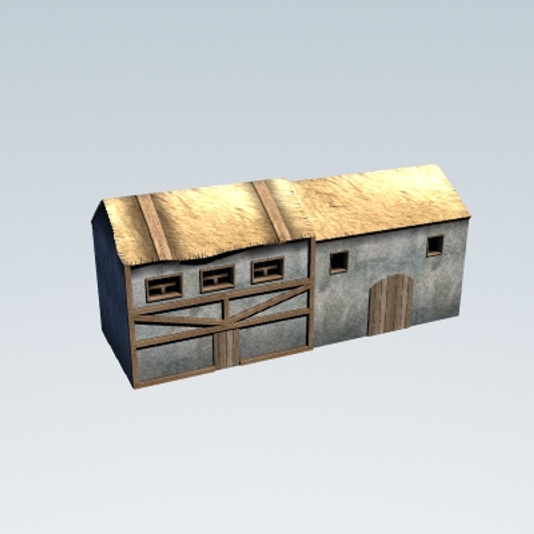 3d medieval barn model