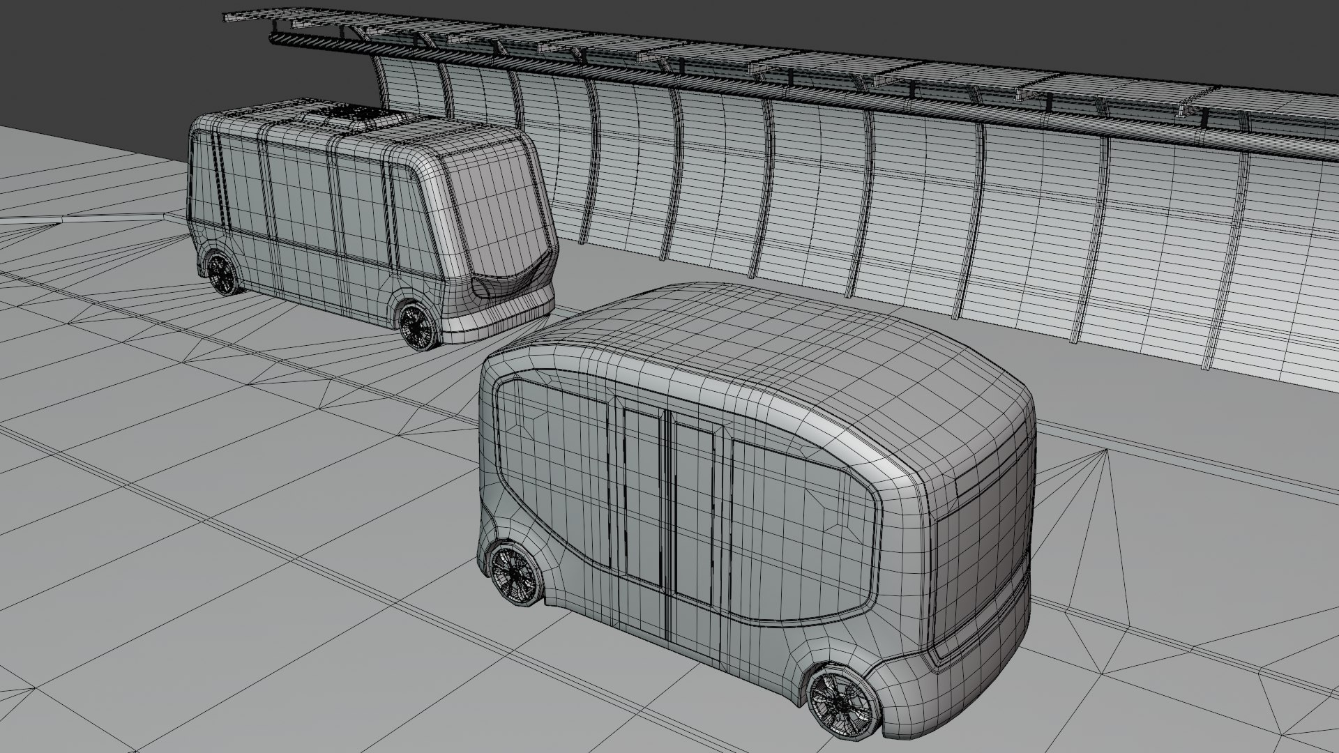 3D Bus Stop With Shuttle Minibuses - TurboSquid 2194180
