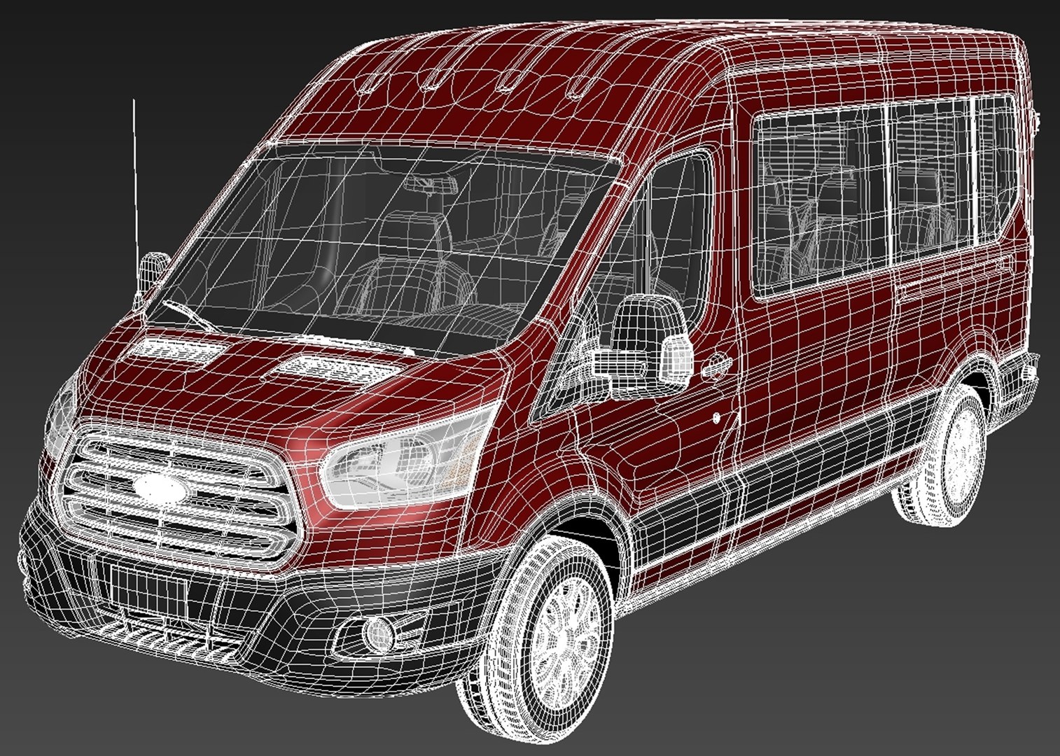 Ford Transit Medium Passenger 2014 3D - TurboSquid 2224273