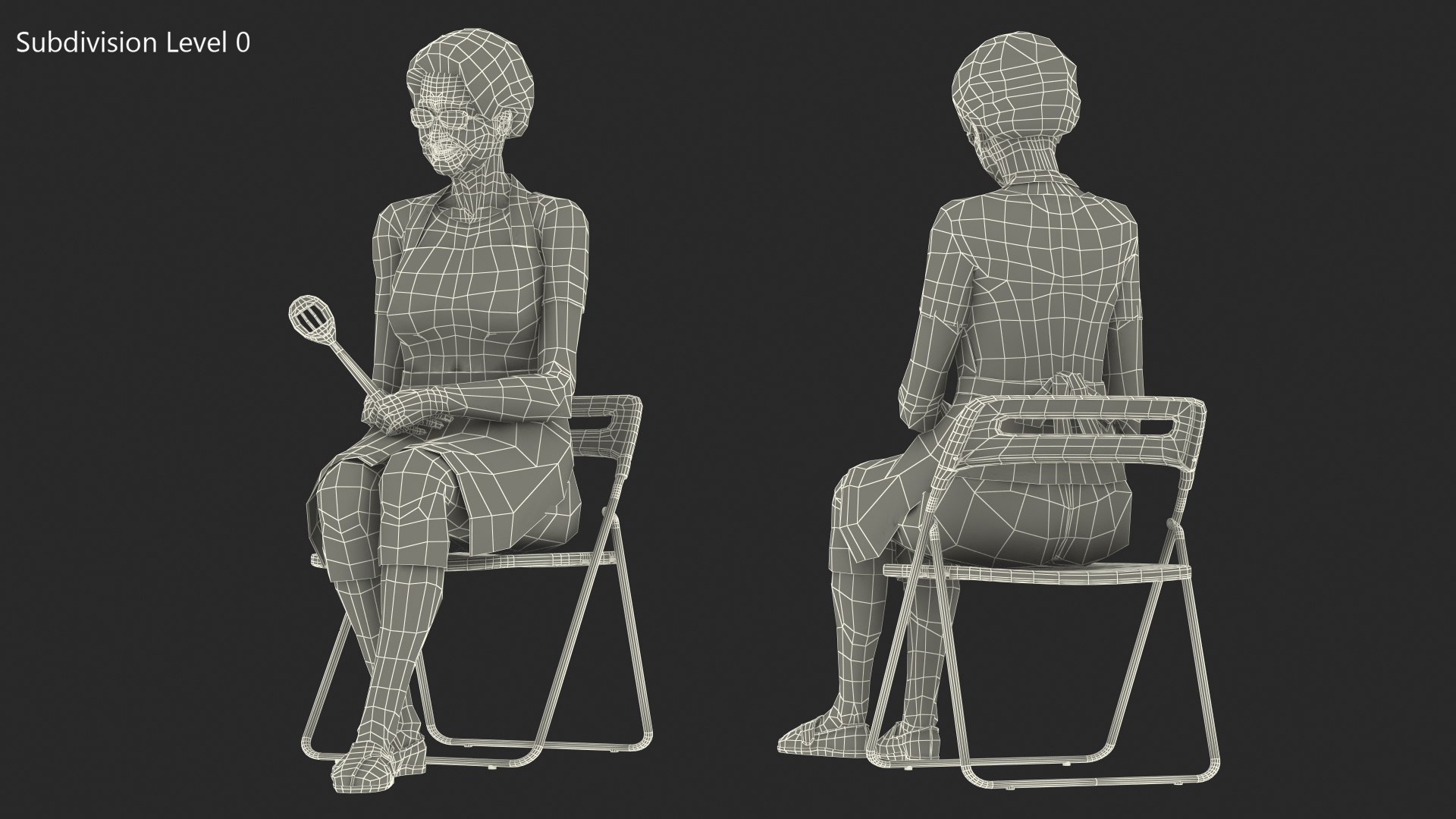 Cook Style Asian Old Lady Sitting 3D model - TurboSquid 2083794