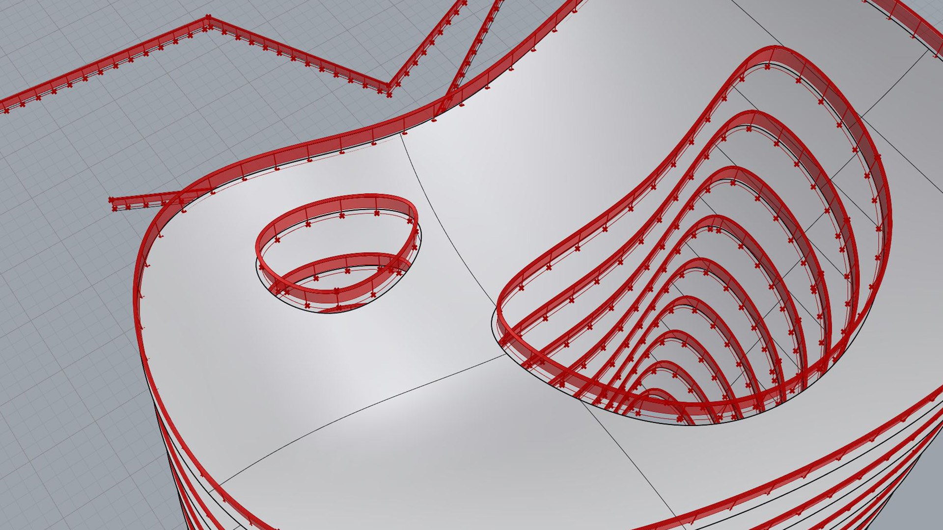 3D Rhino Grasshopper GH Gardrail From Curves - TurboSquid 2205144