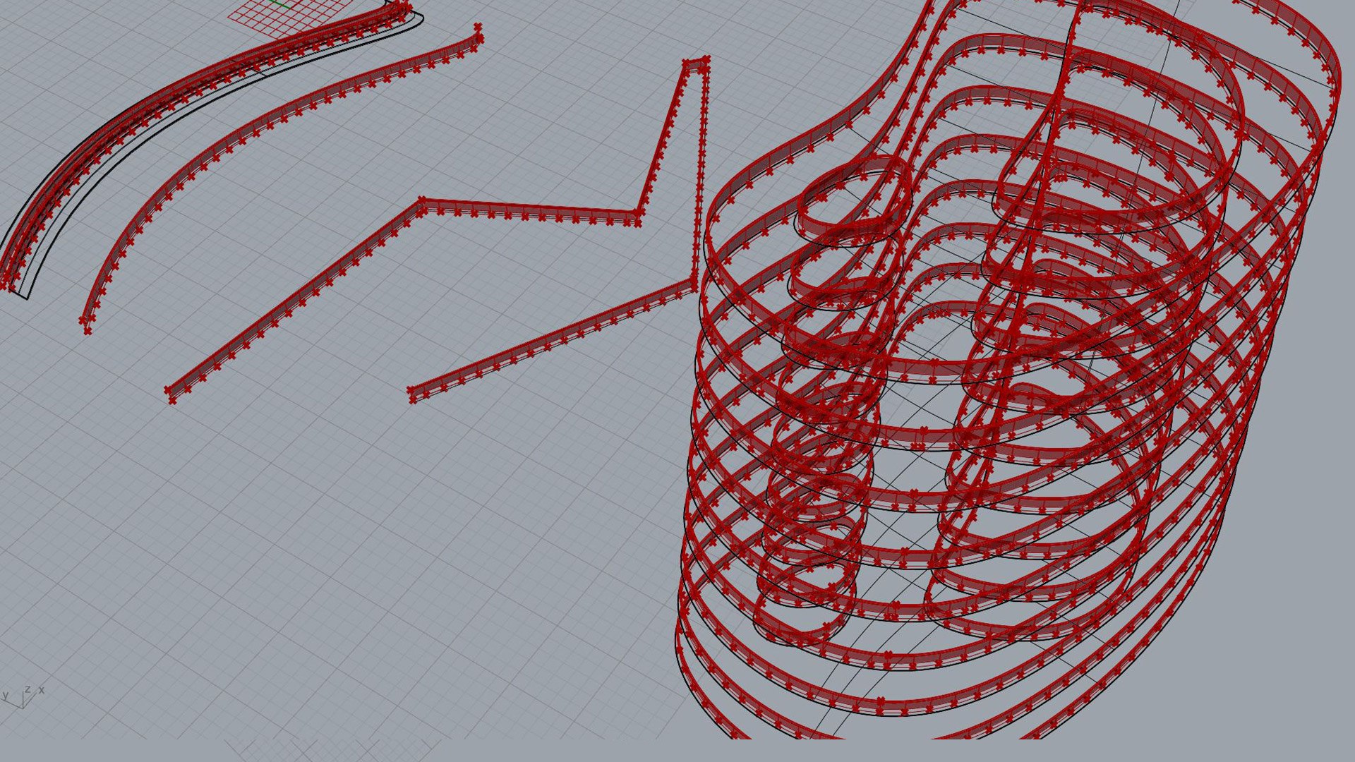3D Rhino Grasshopper GH Gardrail From Curves - TurboSquid 2205144