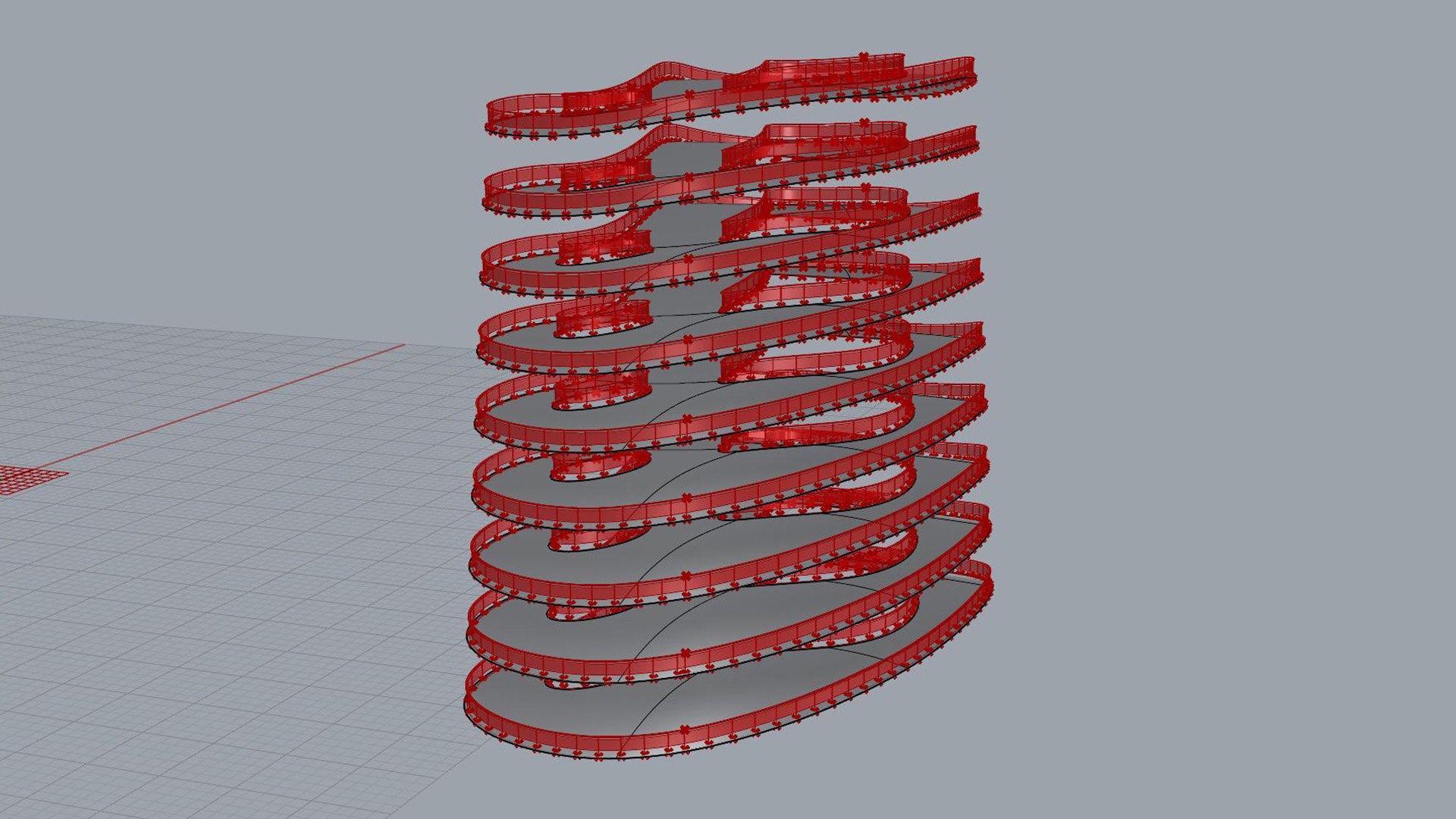3D Rhino Grasshopper GH Gardrail From Curves - TurboSquid 2205144