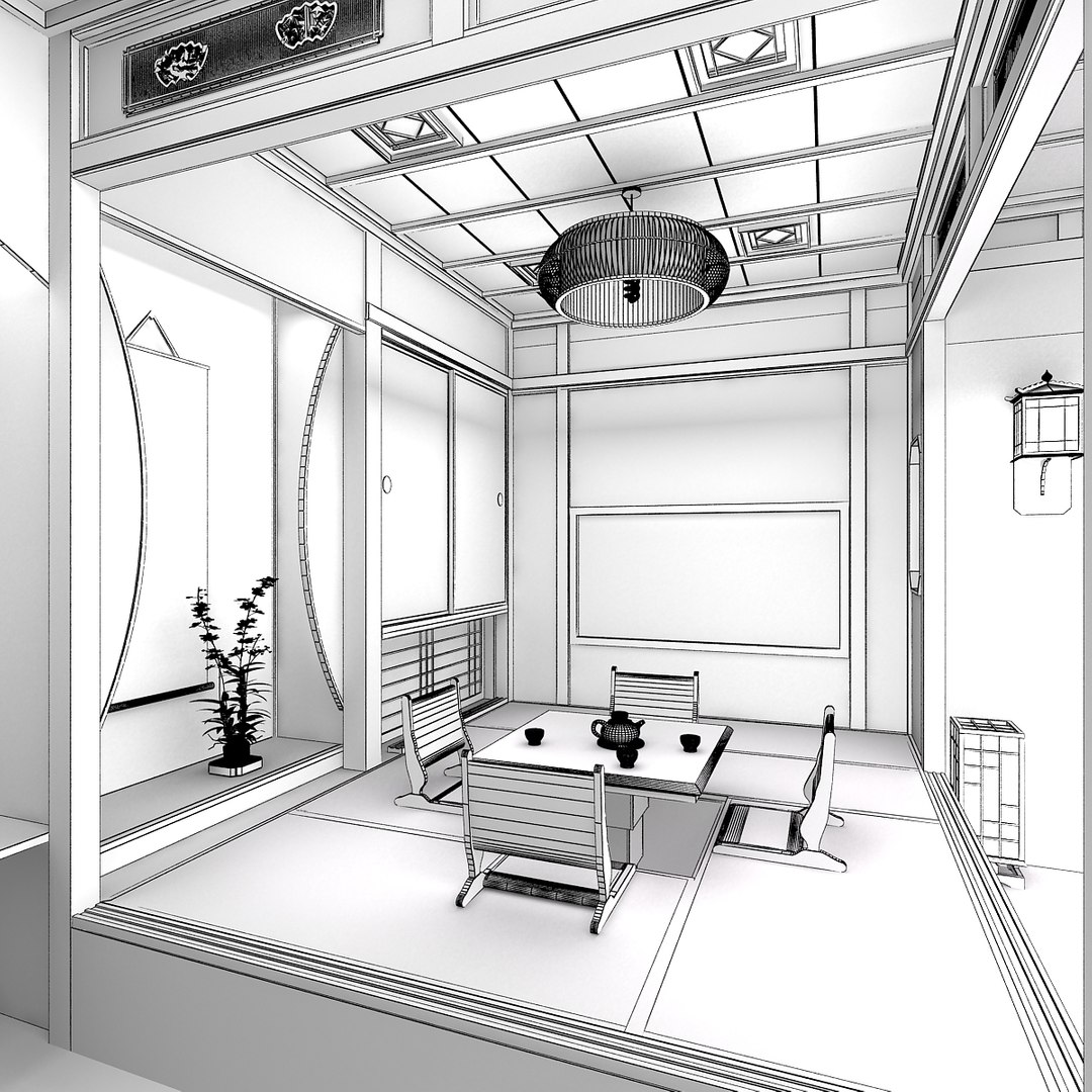 3D Model Japanese Room Interior - TurboSquid 1655698