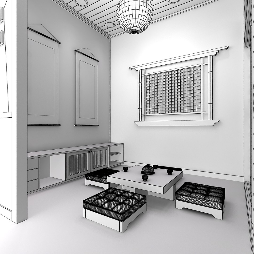 3D Model Japanese Room Interior - TurboSquid 1655698