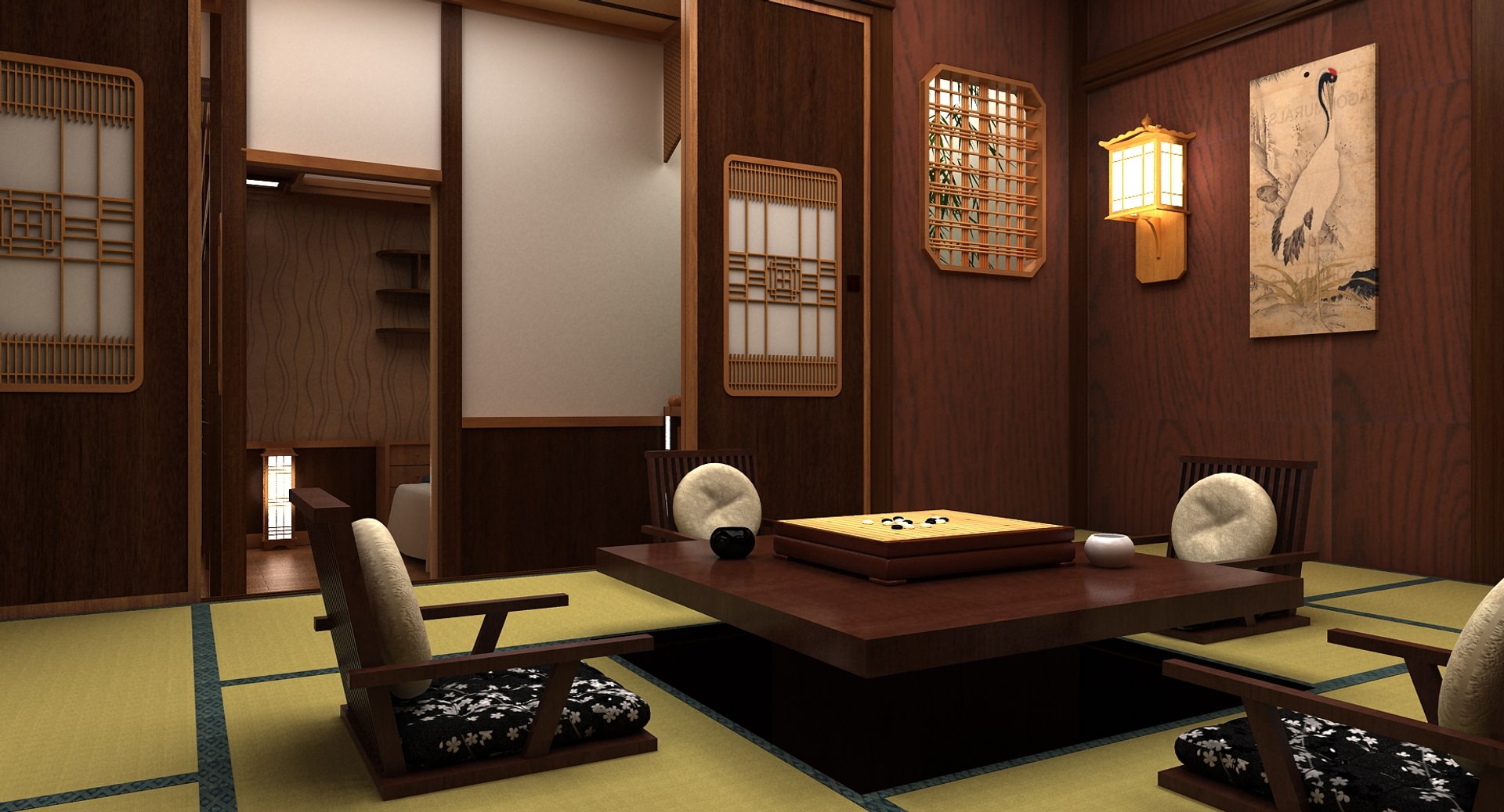 3D Model Japanese Room Interior - TurboSquid 1655698