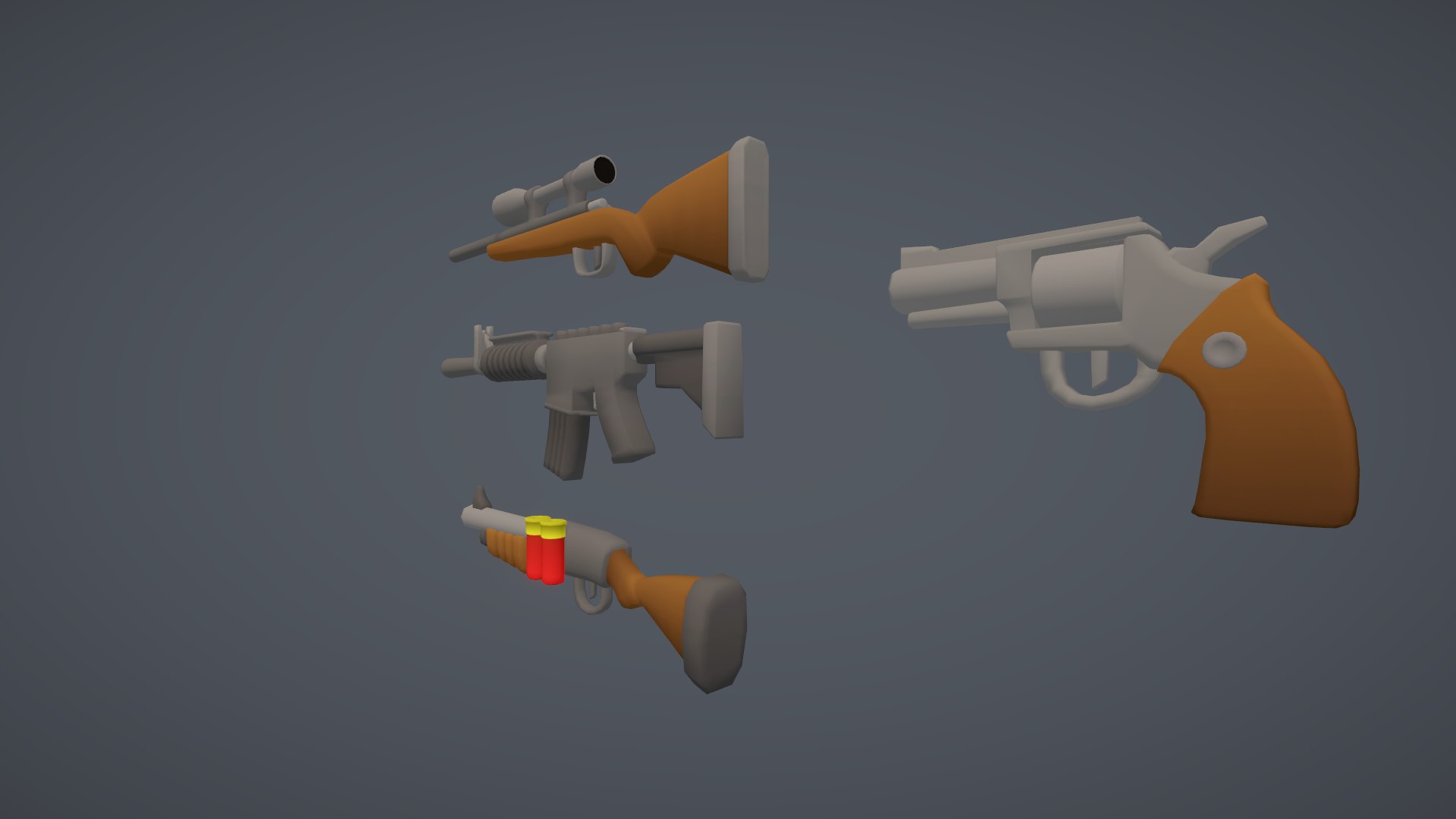 3D Poly World - Toon Guns - TurboSquid 2075100