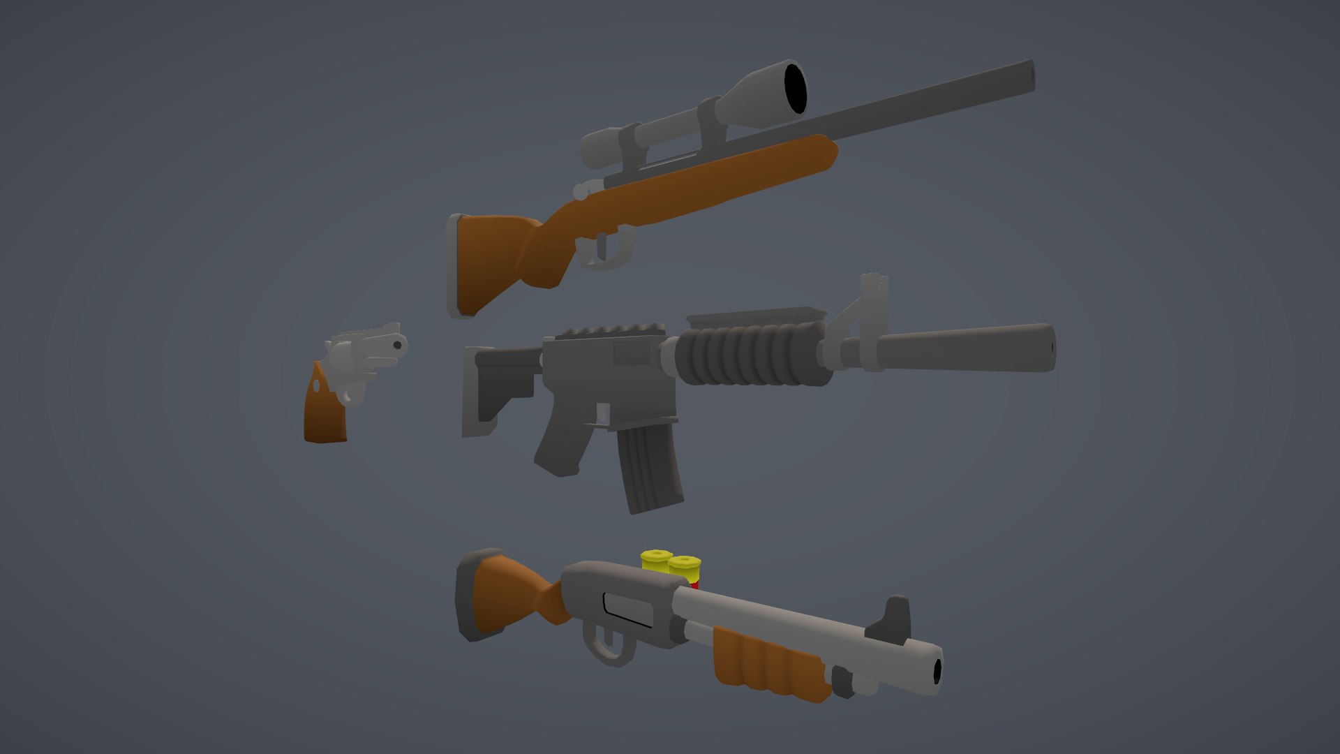 3D Poly World - Toon Guns - TurboSquid 2075100